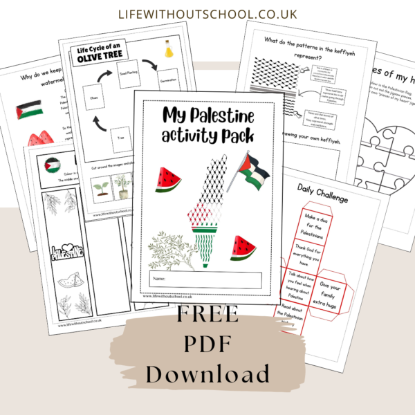 Free Palestine activity pack for kids - Life Without School