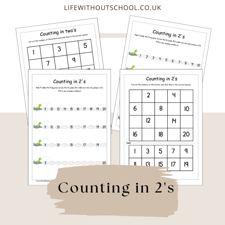 Counting in 2's worksheets (Year 1) - Life Without School
